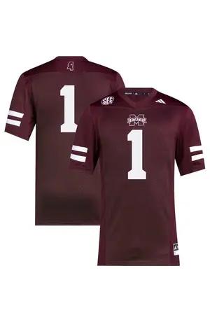 Adidas 1 Mississippi State Bulldogs Premier Football Jersey - Maroon