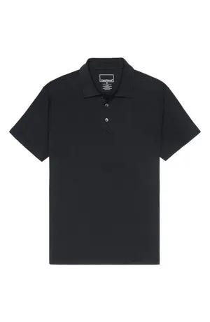 HYPERNATURAL Dagger Supima® Cotton Blend Slim Fit Polo - Magpie Black