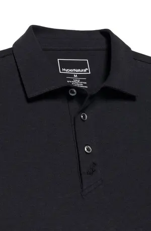 HYPERNATURAL Dagger Supima® Cotton Blend Slim Fit Polo - Magpie Black