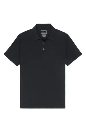 HYPERNATURAL Dagger Supima® Cotton Blend Slim Fit Polo - Magpie Black