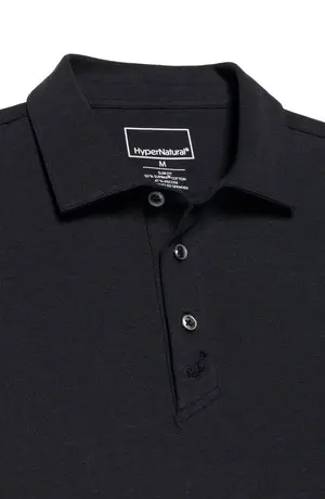HYPERNATURAL Dagger Supima® Cotton Blend Slim Fit Polo - Magpie Black