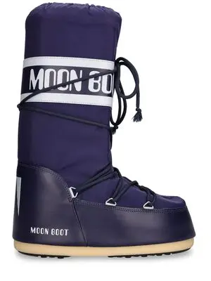 Moon Boot Logo Waterproof Nylon Moon Boots Navy