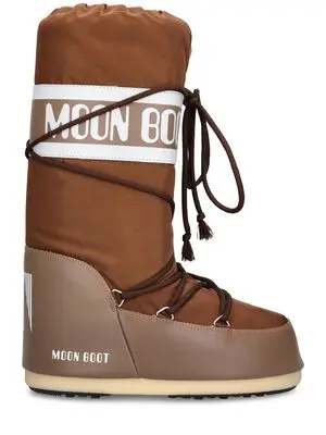 Moon Boot Logo Waterproof Nylon Moon Boots Shitake