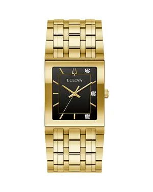 Bulova Marc Anthony Modern Quadra Watch - Black/gold