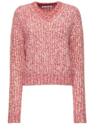 Acne Studios Chunky Mélange Wool Blend Knit Sweater