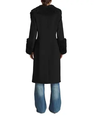 Dawn Levy Athena Shearling Trim Coat