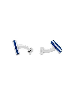 Tateossian Palladium Enamel Round Cufflinks