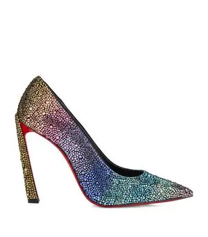 CHRISTIAN LOUBOUTIN Condora Strass Rainbow Pumps 100