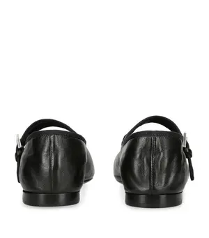 THE ROW Boheme Leather Mary Jane Flats - Black