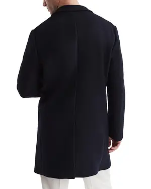 REISS Gable Overcoat - Navy