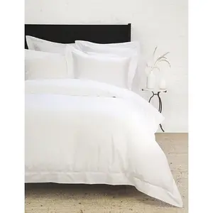 POM POM AT HOME Classico Hemstitch Cotton Sateen Duvet Cover Set, Queen - White