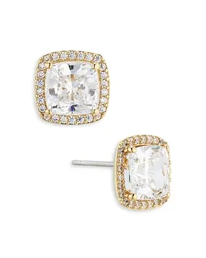 Nadri Nadri Halo Square Stud Earrings Gold