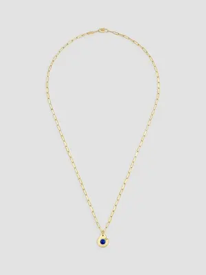 DINH VAN Ottes R10 18k Yellow Gold & Gemstone Handcuff Pendant Necklace - Lapis