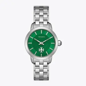 Tory Burch Tory Watch, Silver-Tone Stainless Steel - Green  display picture 2