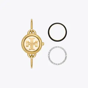 Tory Burch Miller Bangle Watch - Ivory/gold/multi Top Rings