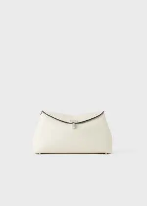 TOTEME T-lock Grained-leather Clutch