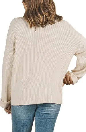 ANGEL MATERNITY Ribbed Turtleneck Sweater