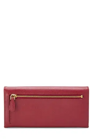 Prada Saffiano Continental Wallet - Red