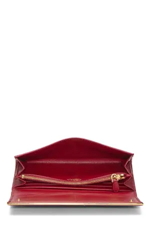 Prada Saffiano Continental Wallet - Red