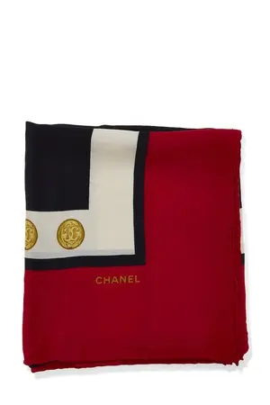 Chanel Multicolor Silk 'cc' Scarf