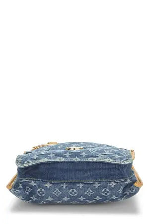 LOUIS VUITTON Monogram Denim Flat Shopper - Blue