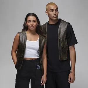 JORDAN X J Balvin Leather Vest Black