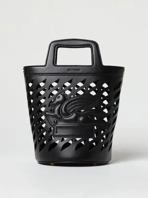 Etro Perforated Leather Bag - Black
