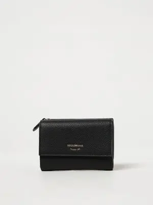 Emporio Armani Wallet In Grained Synthetic Leather - Black