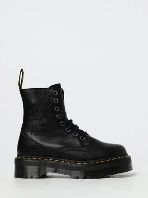 Dr. Martens Jadon Iii Pebbled Leather Platform Combat Boots - Black