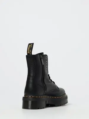 Dr. Martens Jadon Iii Pebbled Leather Platform Combat Boots - Black