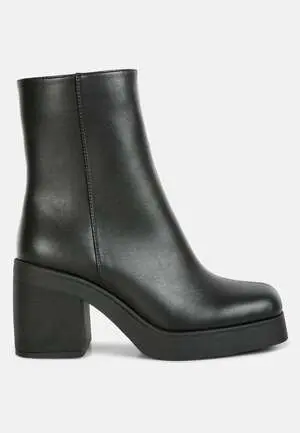 LONDON RAG Sins Collar High Ankle Platform Boots - Black