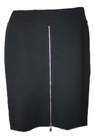 ANGEL Zippered Midi 25' Skirt In /silver - Black