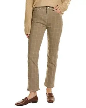 FRAME Le Super High Nectarine Plaid Straight Jean - Orange