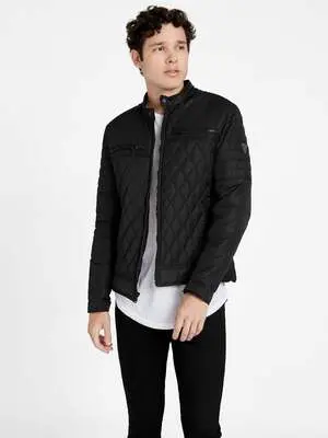GUESS FACTORY Eco Stacks Moto Jacket - Black