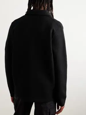 Stone Island Logo-embossed Wool-felt Cardigan