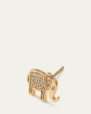 SYDNEY EVAN 14k Yellow Diamond Elephant Stud Earring - Gold