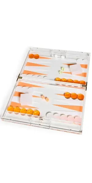 TIZO DESIGN 18 Lucite Backgammon Set - Orange