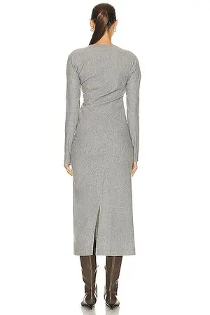 TOTEME Twisted Flannel Dress In Grey
