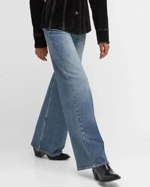 Rag & Bone Miramar Sofie Wide-leg Jeans - Mdblue