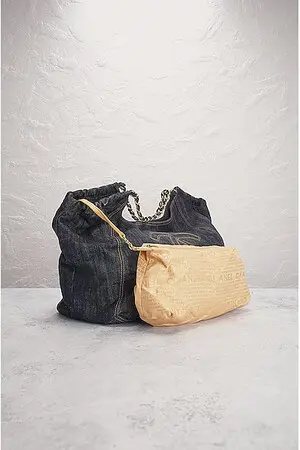 Chanel Coco Cabas Denim Large Hobo Bag In Blue