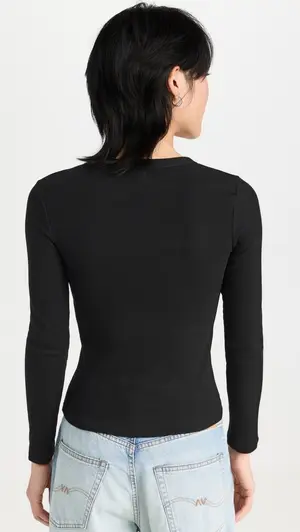 LESET Kelly Slim Fit Long Sleeve Top - Black