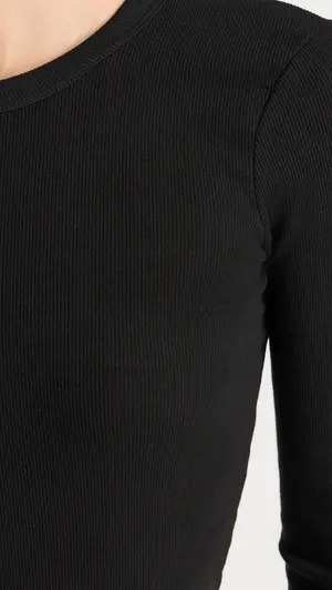 LESET Kelly Slim Fit Long Sleeve Top - Black