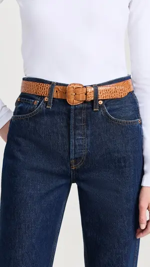 Anderson's Croc-effect Leather Belt