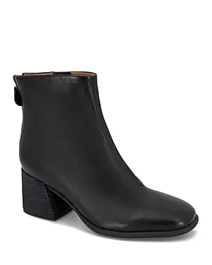 KENNETH COLE Gentle Souls By Kenneth Cole Women's Sandryn Block Heel Ankle Boots Black Leather