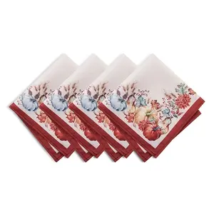 ELRENE HOME FASHIONS Botanical Harvest Pumpkin Engineered Napkins, Set Of 4 - Multi