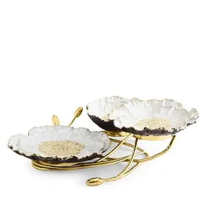 Michael Aram Anemone 3-tier Server - White/gold