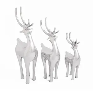 NAMBE Plated Vintage Reindeer, Set Of 3 - Silver