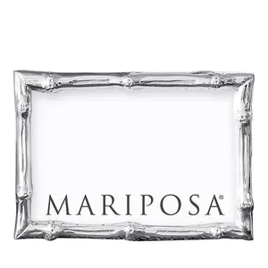 MARIPOSA Bamboo Look Silvertone Frame, 4 X 6 - Silver