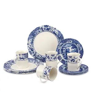 SPODE Italian Brocato 12 Piece Dinnerware Set - Blue