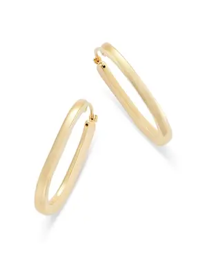 MOON & MEADOW 14k Yellow Flat Oval Hoop Earrings